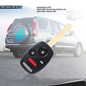 Keyless Entry Remote Uncut Car Ignition Key Fob Replacement for Vehicles 2003-2007 Honda Accord That Use 4 Buttons OUCG8D-380H-A 35111-SHJ-305 ID46 Chip,Set of 2