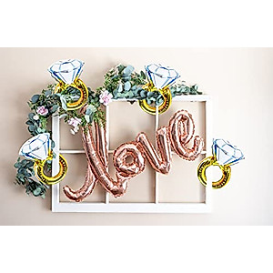 2Pcs Diamond Engagement Mylar Balloons,Marriage Engagement,Wedding Bridal Shower Party Supplies.