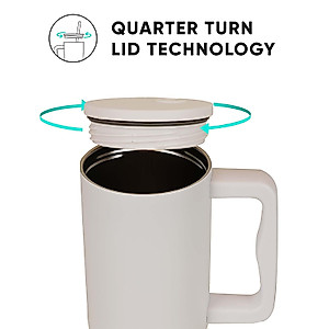 HIZEE 40 oz Tumbler with Handle and Straw,Reusable Stainless Steel Water Bottle Travel Mug Cupholder Friendly,Keeps Cold for 34 Hours, Gifts for Women Men Him Her(white)