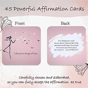 Positive Affirmations Cards for Women | Motivational Cards with Thought-Provoking Questions, Daily Affirmations for Women | Mindfulness Cards, Inspirational Cards, Meditation Cards