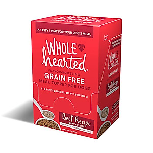 WholeHearted Grain-Free Beef Recipe Gravy Puree Wet Dog Meal Topper, 2.8 oz., Case of 6