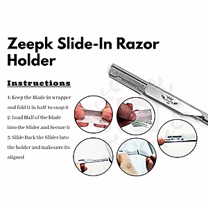 Barbero Cuchilla Barber Razor Navaja Straight Clean Shave Free Blades Salon Shaving Classic Stainless Steel (Blue Razor Holder)