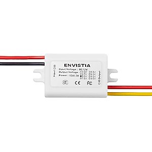 Envistia Miniature 12V to 5V Step Down DC to DC Voltage Converter 3A 15W Waterproof Power Supply Module