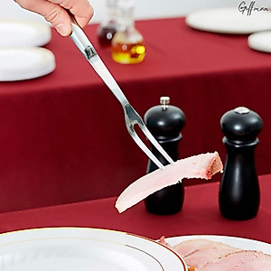 Browne Two Pronged Fork Tine Elite Pot - 11 in Kitchen Carving Fork For Meat - Salad Carving Forks Stainless Steel Heavy Appetizer Dessert Meat Fork - Tasting Forks Silver Flatware Forks For Party