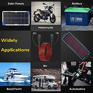 SUNAPEX 15Feet SAE Extension Cable 16AWG SAE to SAE Quick Disconnect Wire Harness Solar Panel SAE Plug 15FT(16AWG)