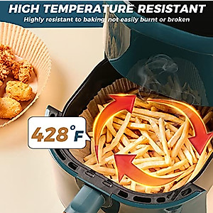 120PCS 8-9.8 Inch Air Fryer Liners, XL Air Fryer Disposable Paper Liner, Lagre Air Fryer Parchment Paper Liners Non-stick, Food Grade Baking Paper for Air Fryer Accessories Oven Microwave