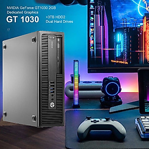 HP EliteDesk 800 G2 Small Form Factor PC Desktop, Intel Core 6th Generation Processor, 32GB RAM, 512GB SSD + 3TB HDD, Windows 10 Professional, NVIDIA GeForce GT 1030 2GB