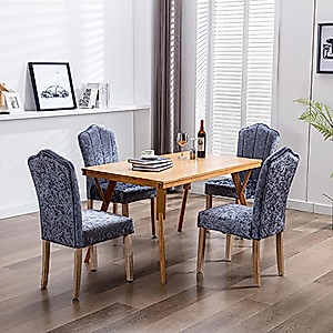 thksbought Dining Chairs Set of 4 Chairs Velvet Chairs for Dining Room and Living Room (Gray)
