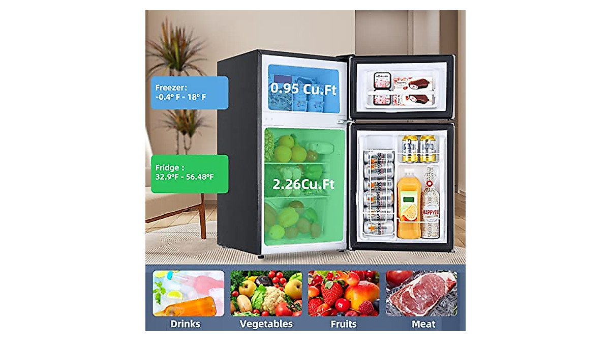 BANGSON Mini Fridge: 3.2 Cu.Ft Compact Refrigerator