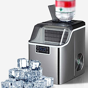 LUKEO Portable Ice Maker Machine Commercial Household Ice Machine Manual Bottled Water Countertop Electric Ice Cube Maker Machine