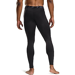 TSLA Men's Thermal Compression Pants, Athletic Sports Leggings & Running Tights, Wintergear Base Layer Bottoms, 2pack Tights Black/Black, 3X-Large