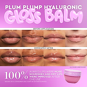 Glow Recipe Plum Plump Hyaluronic Acid Lip Balm - Overnight Lip Mask, Lip Treatment or Moisturizing High-Shine Lip Gloss - Plumping & Long-Lasting Lip Hydration (15ml)