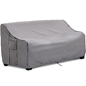 KylinLucky Patio Furniture Sofa Cover,Waterproof 2-Seater Patio Loveseat Cover, 600D Heavy Duty Oxford Waterproof Outdoor Sofa Cover,80" W x 33" D x 32" H inches Grey