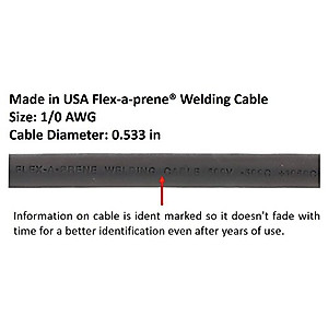 350 Amp Welding Leads Assembly Set - Terminal Lug Connector - 1/0 AWG Cable (25 FEET Each Lead)