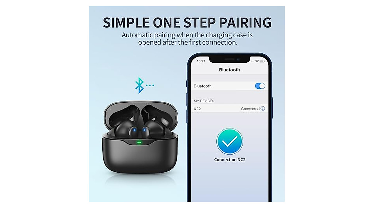 PSIER Wireless Earbuds with ANC & 35H Playtime
