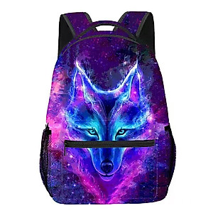 Wolf Galaxy Sky Kids Backpack, Daypack Bag for Men Women Boys Girls School Travel One Size