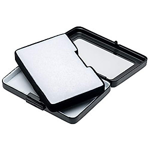 Glass Top Loose Diamond or Gemstone Display Box Case Holder Show Container Metal (Black Large Rectangle)