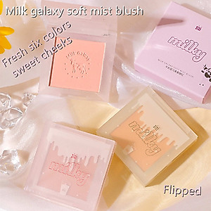 Blush Palette, Milk Galaxy Soft Mist Blush Monochrome Blush Palette Matte Vitality Nude Makeup Rouge Repair Blush Portable Daily Light Makeup Pink Tender Girl Beautiful Woman (Taro paste)