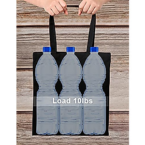 Canvas Tote Bags. (5-pack) Pack Lightweight blank Recycled canvas tote Reusable Cotton Polyester Grocery eco friendly, Suitable for DIY, Gift,Promotion, Activtiy,Washable, black