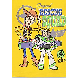 Disney Pixar Toy Story Buzz Lightyear Woody Toddler Boys Athletic T-Shirt and Mesh Shorts Set Yellow 3T