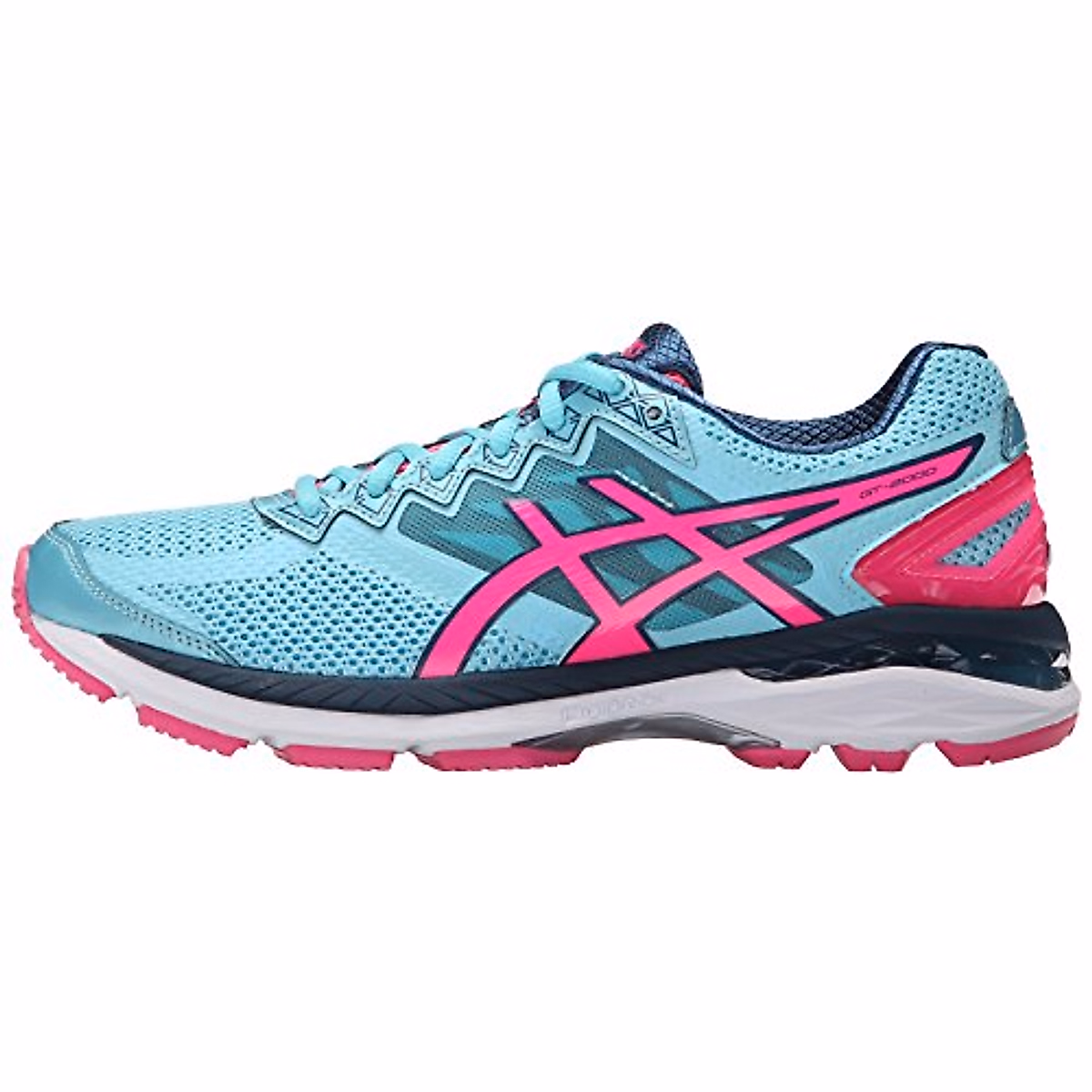 ASICS Women's GT-2000 4 Running Shoe, Turquoise/Hot Pink/Navy, 6 M US