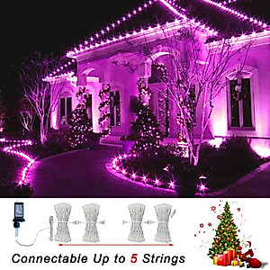 200 LED Pink Outdoor String Lights, 66 FT Valentine Fairy Lights with 8 Modes Clear Wire, Pink Romantic Twinkle Christmas Lights Waterproof for Room Wedding Girls Birthday Party Gifts Indoor Decor