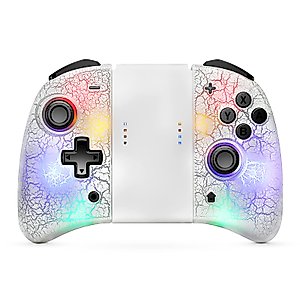 NexiGo Wireless Joypad Controller for Nintendo Switch/Switch OLED, Joypad Controller with Vibration, Turbo, Mapping and LED Light (Island Village)