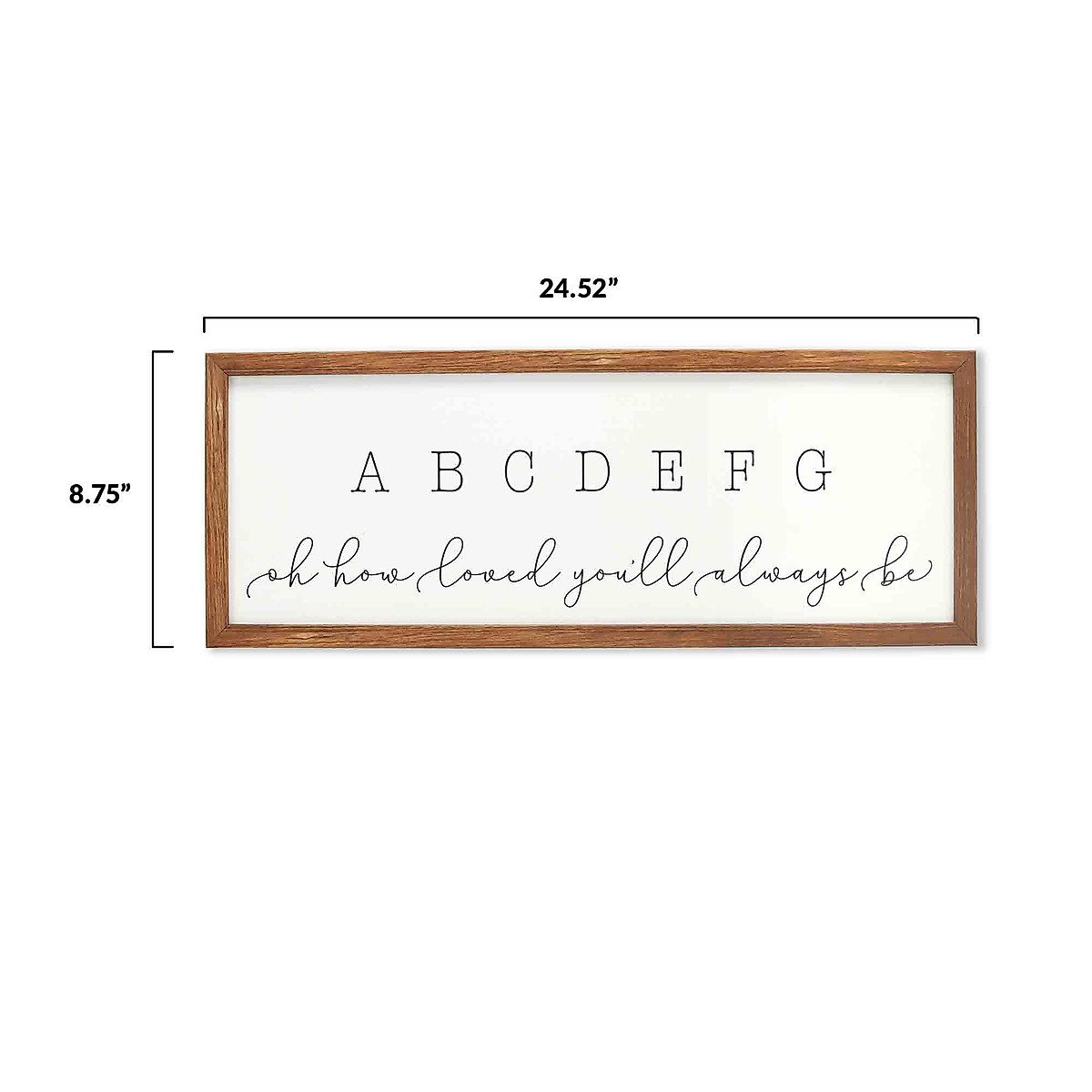 Open Road Brands ABC Nursery Wall Art - Large Modern Alphabet Nursery Picture - ABCDEFG Oh How Loved You'll Always Be