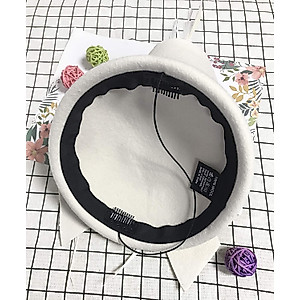 Z&X Wool Felt Fascinator Winter Women Elegant Pillbox Hat Bowknot Kentucky Derby Church Hat Retro Fedoras White