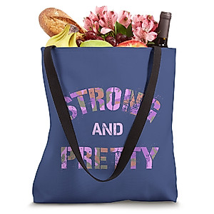 Gym Workout STRONG and PRETTY Health Trainer Camouflage Pink Tote Bag