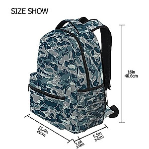 ODAWA Jet Fighters Camouflage Kids School Backpack Travel Laptop Backpack Teens Bookbag Daypack