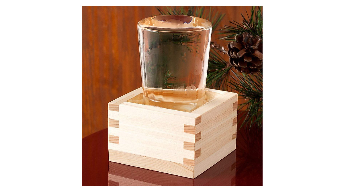 Wooden Masu Sake Cups - Authentic Japanese Hinoki Wood, Set of 4