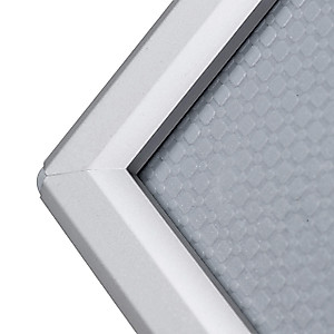 M&T Displays Opti Snap Poster Frame 5x7 Inch Silver 0.55" Aluminum Profile Front Loading Wall Mounting Photo Picture Document Certificate Sign Holder Mitered Corner Anti Glare Cover (5 pack)