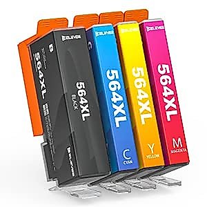 HEWHITE 564XL Compatible 1Black, 1Cyan, 1Magenta, 1Yellow, 4 Pack