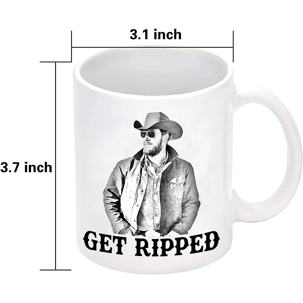 Get Ripped - Rip Wheeler Yellowstone Mug, Babimarkeebei Funny Coffee Mugs , Novelty Gift for Friend, Cute Coffee Cup Gifts 11oz -144
