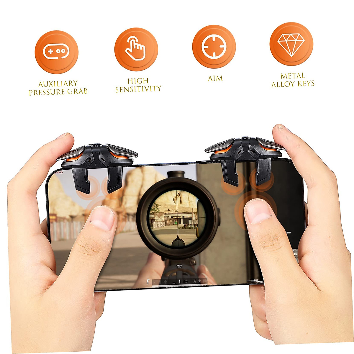 UKCOCO Telefonos 1 Set Controls Teléfonos Telefono Game Supplies Mobile Phone Gaming Controllers The Call Game Six-finger Chicken Eating Artifact: Abs Cell Phone Cable Triggers