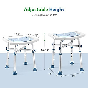 Auitoa Heavy Duty Shower Chair 500lb, Shower Chair for Inside Shower with Handle and Shower Head Holder, Tool-Free Adjustable Bariatric Shower Bench for Bathtub, Stable Bath Seat for Seniors