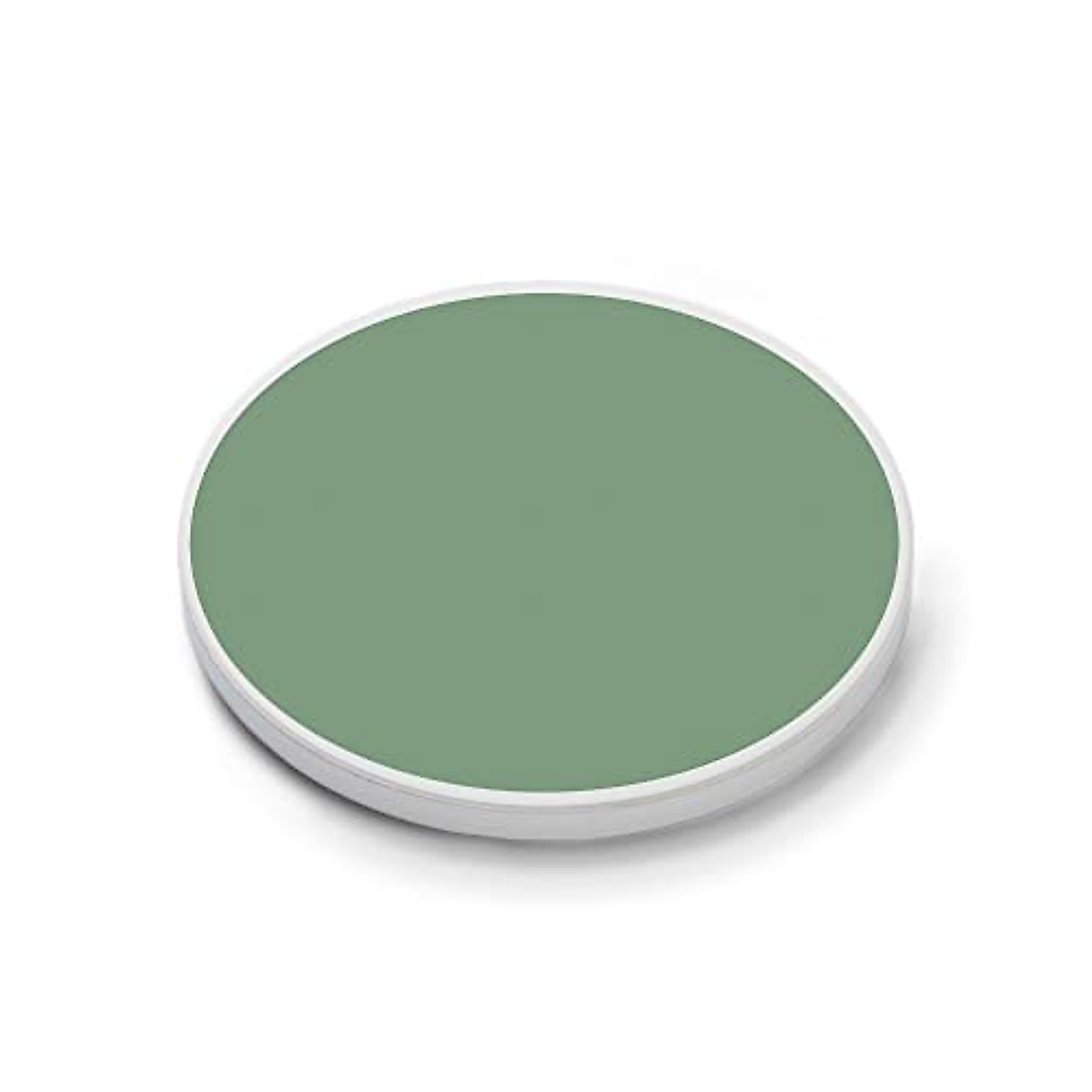 Solid Cool Sage Green 2.75 x 2.75 Absorbent Ceramic Car Coasters Pack of 2