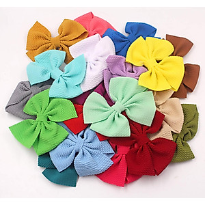 CÉLLOT 40 Pieces 4" Hair Bows Alligator Hair Clips for Baby Girls Toddlers Children Photographic Hair Accessories (20 Colors in Pairs)