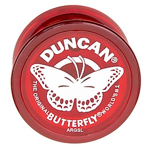 Duncan Toys Butterfly Yo-Yo, Beginner Yo-Yo with String, Steel Axle and Plastic Body, Red
