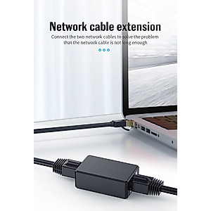 RJ45 Network Coupler, Ethernet Connectors, Ethernet Cable Extender Connector, Outdoor Arrester Protection Network Cable Extension Adapter - Female to Female (2 Pack)