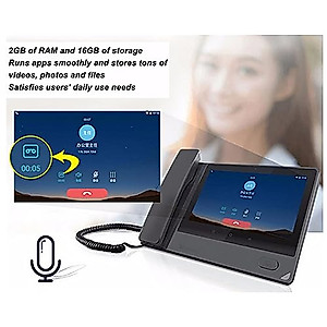 VOIP Video Phone for Android, Business Phone System Smart Video IP Phone, Support Android Phone, 2GB+16GB, Bluetooth, WiFi, 8 Screen Landline Telephone with SIM Card