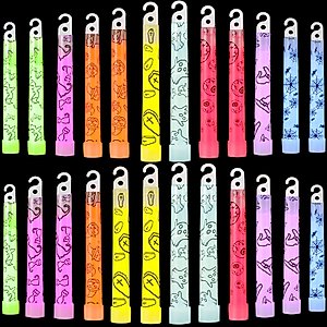 Jenaai 24 Pcs Halloween Glow Sticks Bulk Hanging Wands 6 Inch Mini Glow Sticks Halloween Goodie Bags Fillers Glow in the Dark Party Favors Halloween Party Favors Halloween Party Supplies, 8 Styles