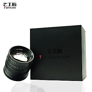 7artisans 55mm F1.4 APS-C Aluminum Manual Fixed Lens für Fuji X Mount Cameras Like X-A1 X-A10 X-A2 X-A3 X-at X-M1 XM2 X-T1 X-T10 X-T2 X-T20 X-Pro1 X-Pro2 X-E1 X-E2 X-E2s (Black)