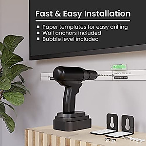 EVEO Universal Soundbar Mount - Heavy Duty & Deep L-Bracket Sound Bar Mount Under TV Or Over, for Samsung, JBL, Bose, Sony, LG, Sonos, Roku & Other Brands - Easy to Install Sound Bar Wall Mount Shelf