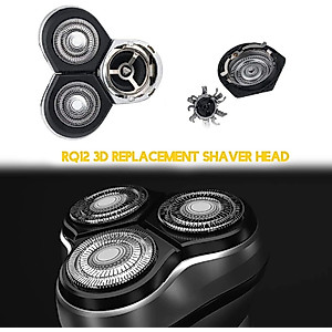 RQ12 Replacement Shaver Head Compatible with Philipss Norelcos RQ11 RQ10 Sensotouch 3D 1260X RQ1250 RQ1295 RQ1180 Arcitec Razor Shaving Unit Triple 3D
