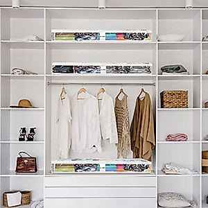 6 Pieces Clear Zippered Storage Bags Underbed Containers 70L Clothes Sweater Sheet Bags Wrapping Paper Bags PVC Transparent Toy Closet Drawer with Handles for Linen Bedding Comforters Blanket Pillow