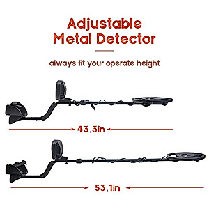 Professional Metal Detector for Adults, High Sensitivity Gold Detector with Waterproof Coil, Gold Finder with LCD Display, Pinpoint 5 Modes, Gifts for Men 10" Coil