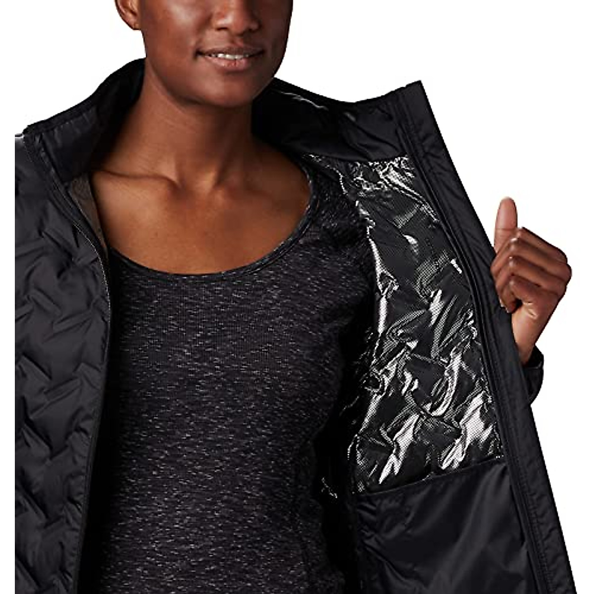 Columbia Women's Delta Ridge Down Jacket, Black, Medium