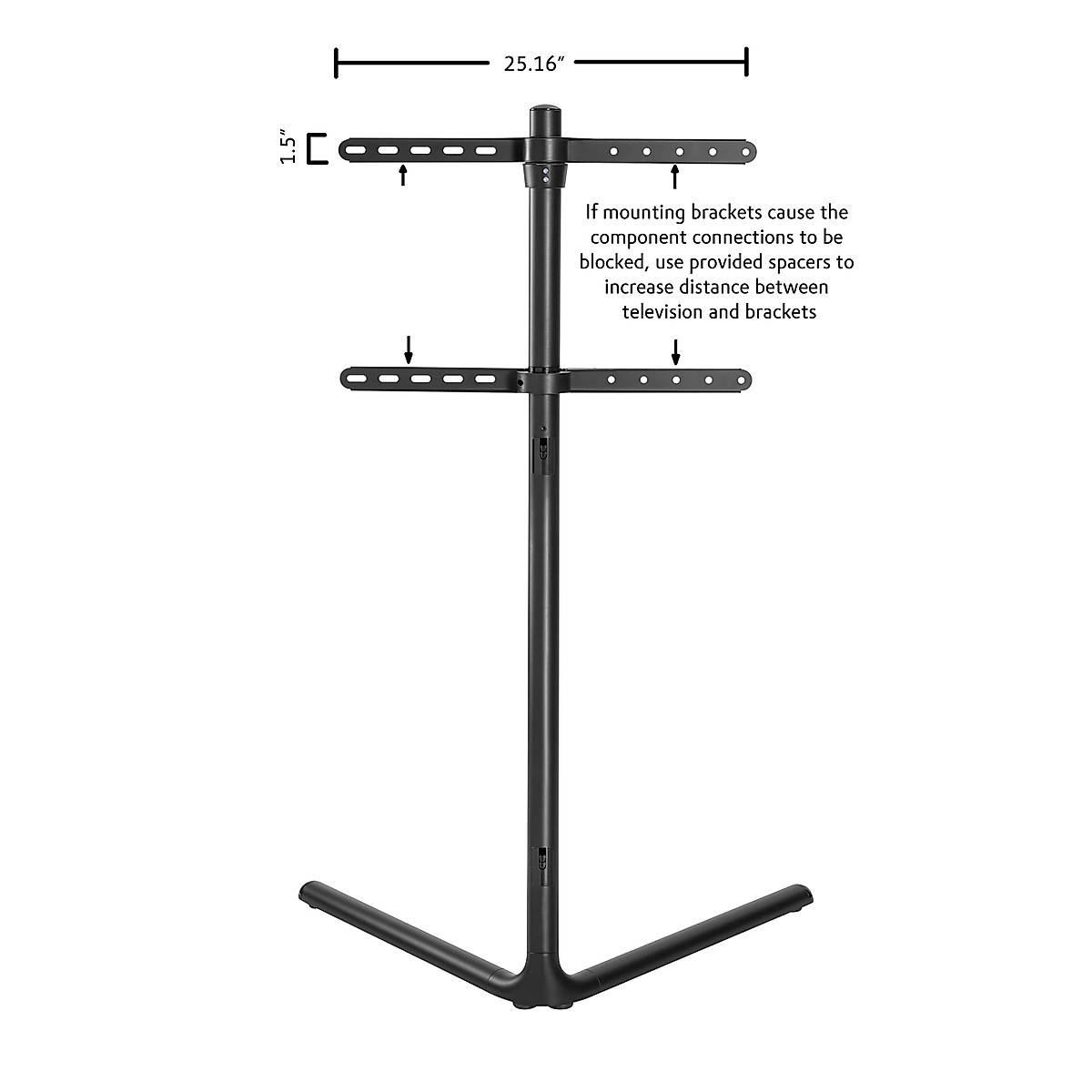 ynVISION.DESIGN Modern Studio TV Floor Stand, Mount & Easel with Adjustable and Swiveling Viewing Angle 49-70 inch (Chrome)